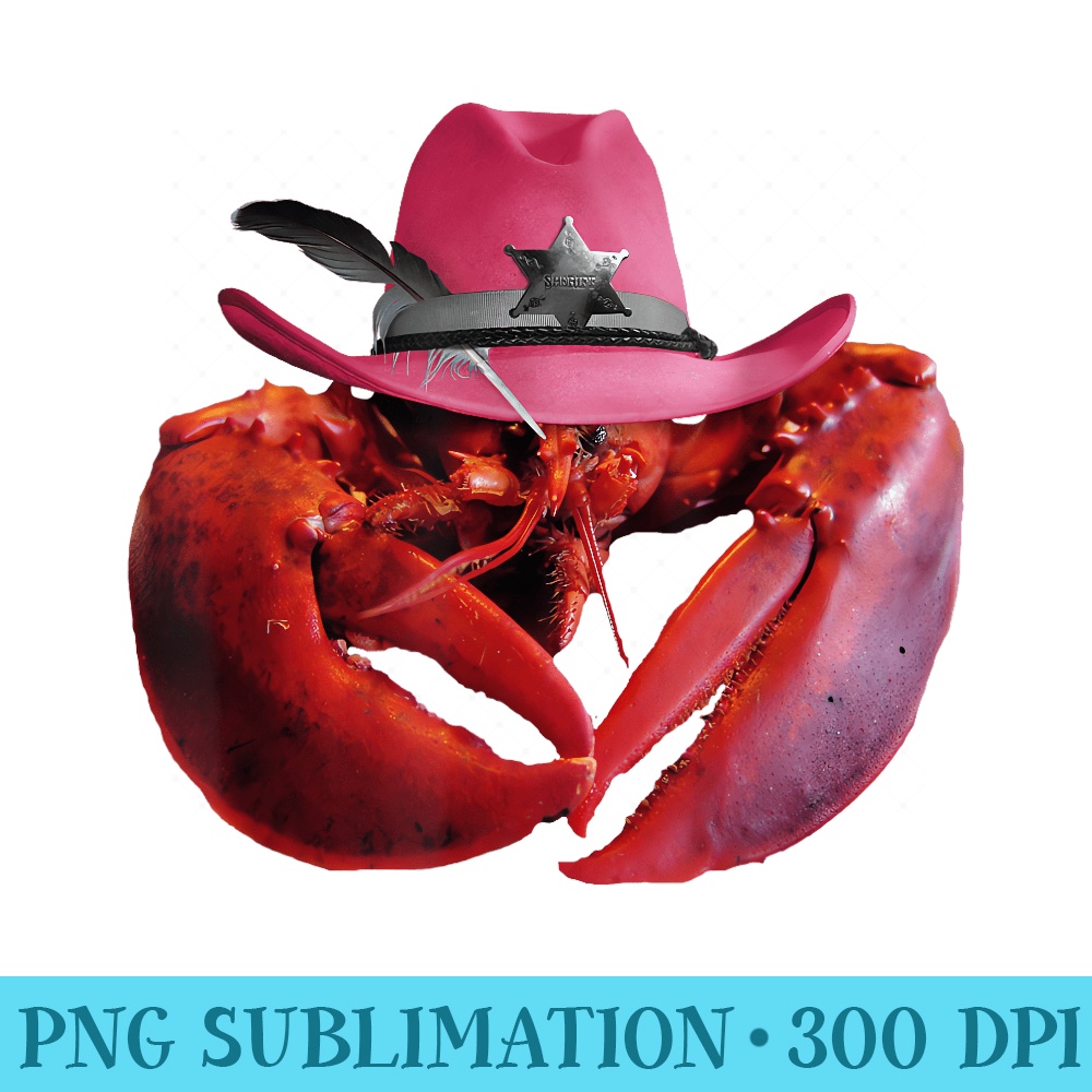Lobster Wearing Pink Cowboy Hat, Funny Cute Lobsters - PNG d | Inspire ...