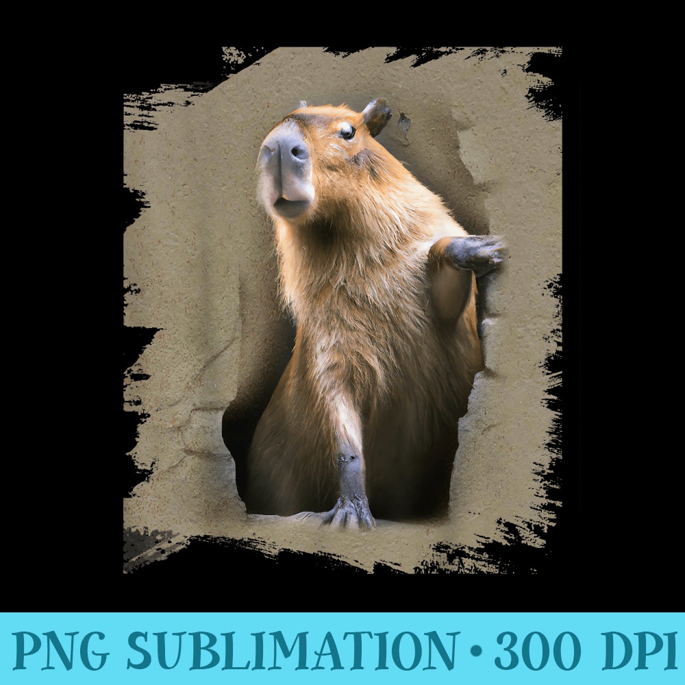 Capybara Face Wall Breakthrough - Ready To Print PNG Designs | Inspire ...