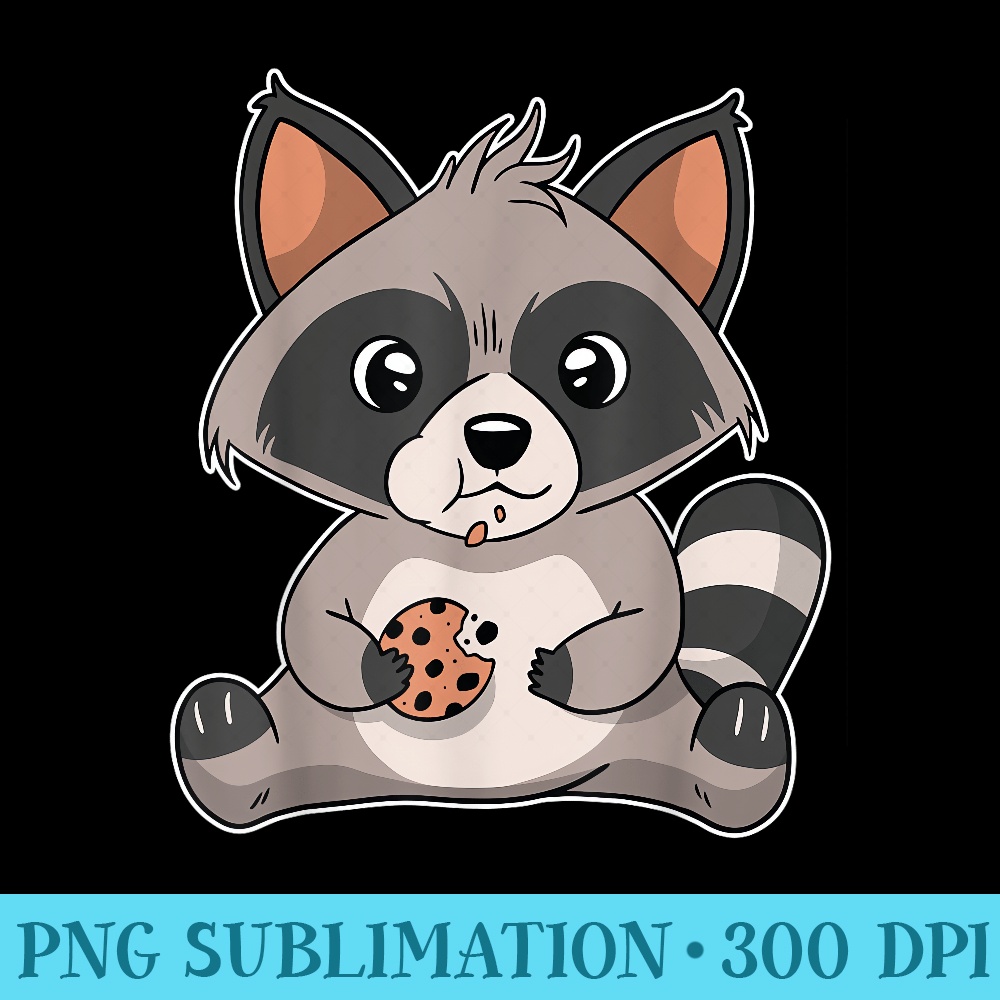 Raccoon Eating Chocolate Chip Cookie Cute Raccoon - Shirt Dr | Inspire ...