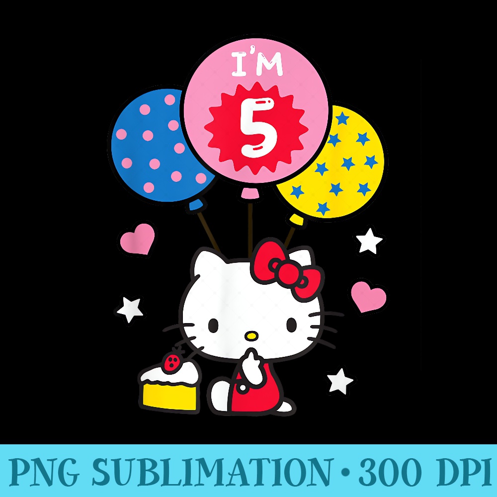Hello Kitty Im 5 Birthday T - Transparent PNG File Download | Inspire ...