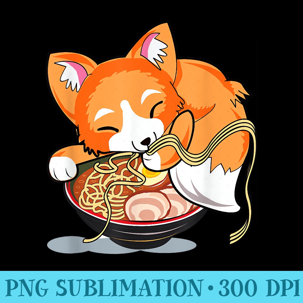 Ramen Noodles Fox Lover Kawaii Japanese Anime - Transparent | Inspire ...