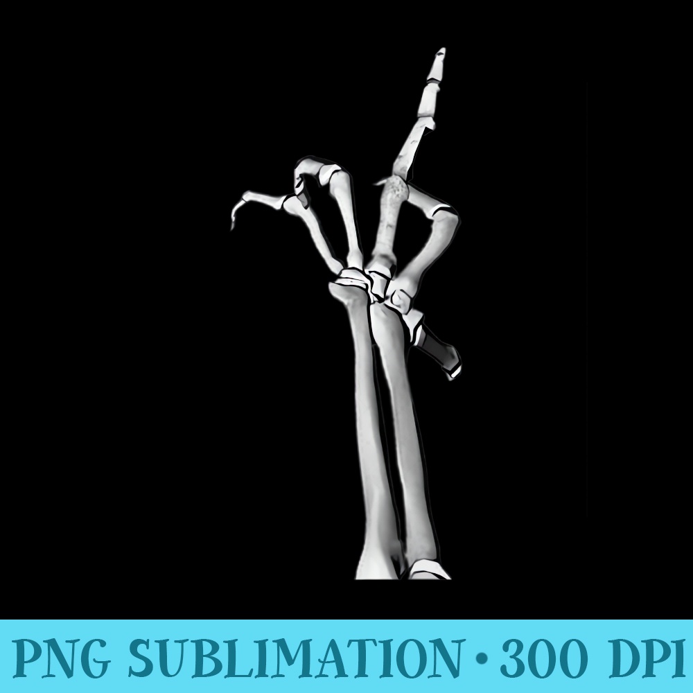 Skeleton Hand Flipping Middle Finger Black And White - PNG D | Inspire ...
