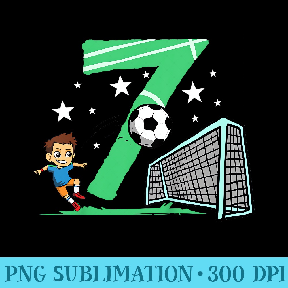 7th Birthday Soccer 7 Years Old Football Player - PNG Pictur | Inspire ...