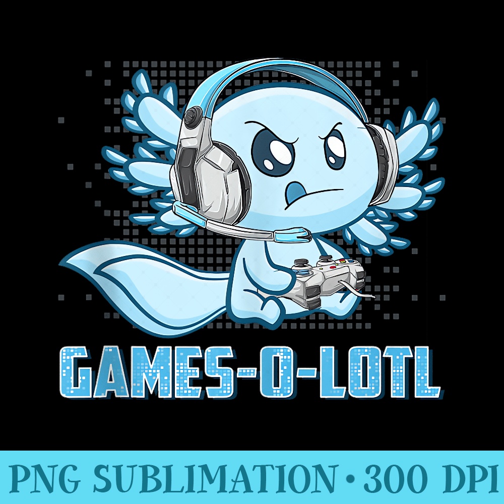 Cute Axolotl Playing Console Video Games Axolotl Gaming - Un | Inspire ...
