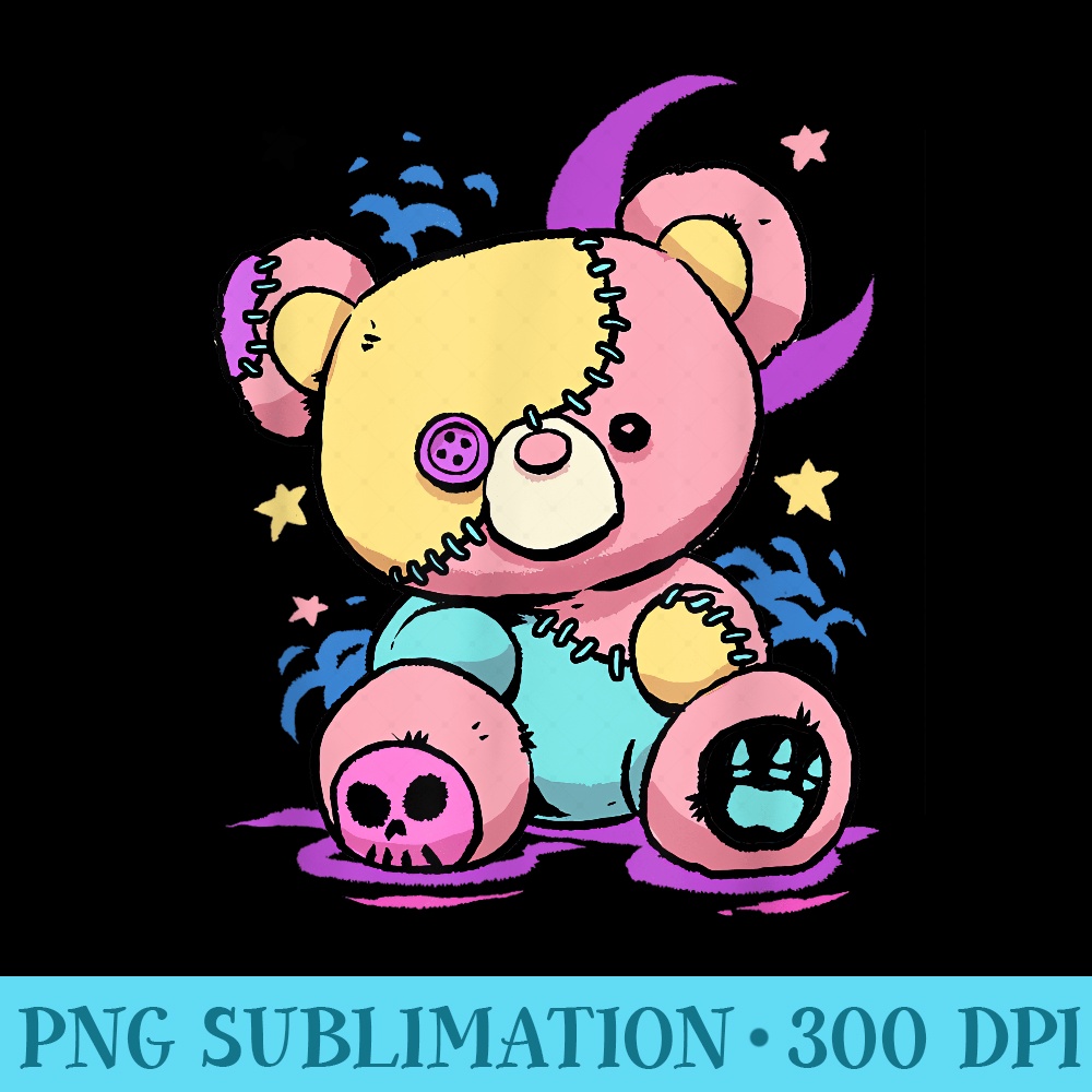 Pastel Goth Kawaii Teddy Bear Voodoo Doll Karma Halloween - | Inspire ...