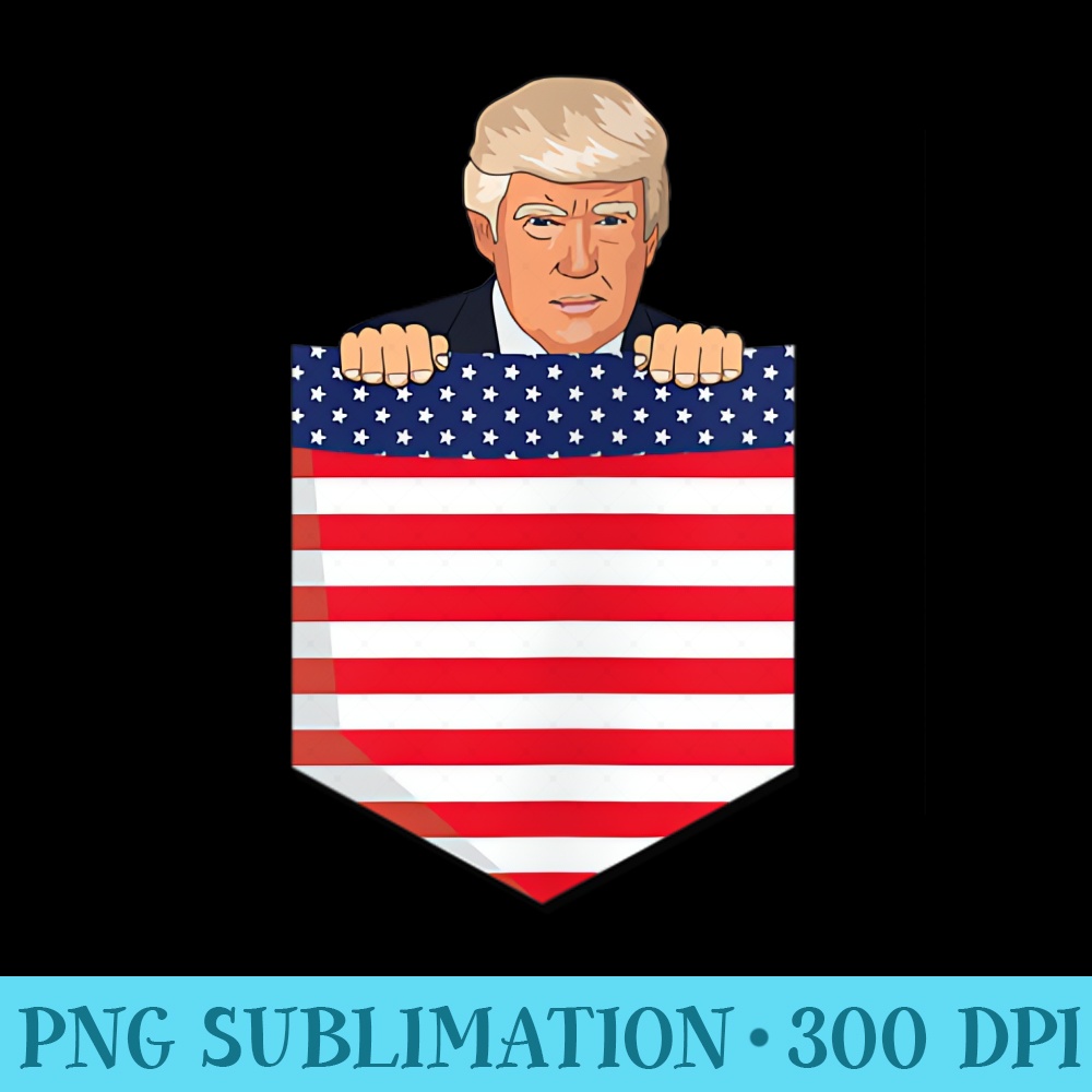 Donald Trump in American Flag Chest Pocket Men - PNG Downloa | Inspire ...