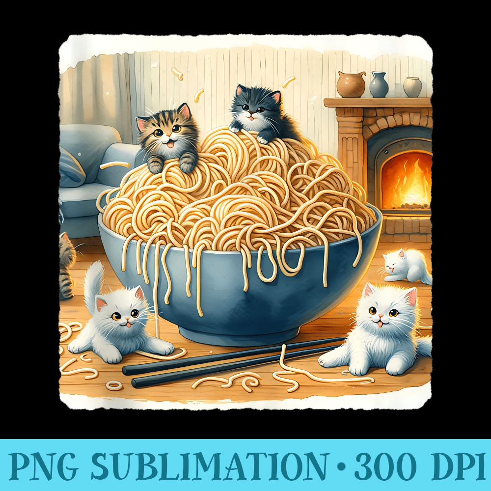 Ramen Noodles As Tangled Yarn With Kittens. Fireplace Living | Inspire ...