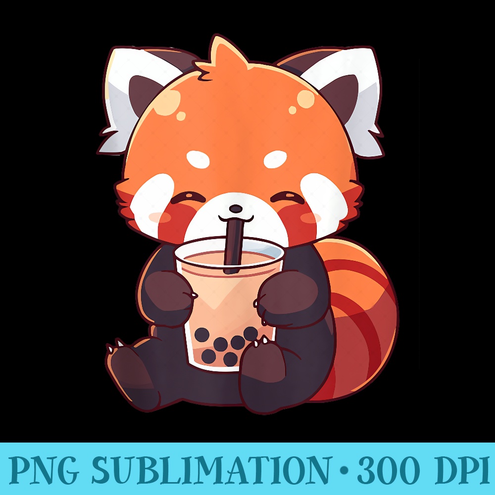 Cute Neko Red Panda Boba Tea Kawaii Anime Bubble Tea Panda - | Inspire ...