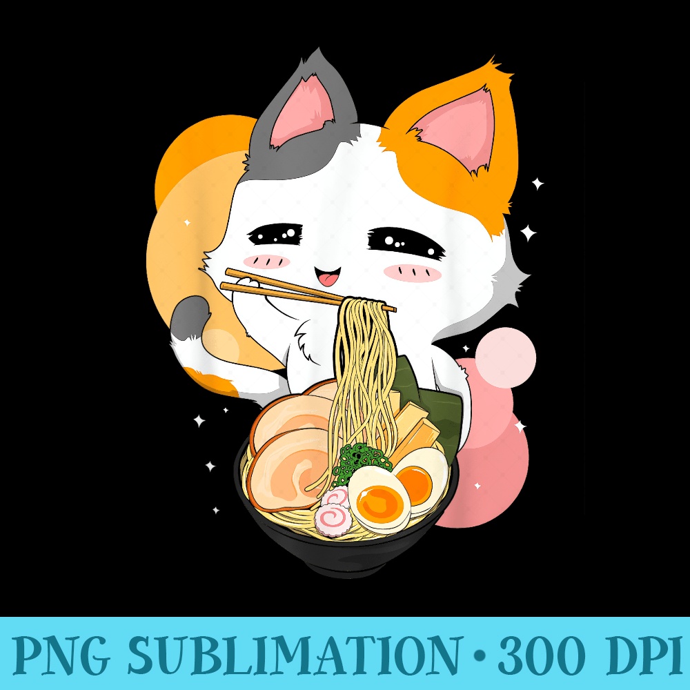 Kawaii Anime Cat Japanese Noodles Ramen Neko Anime Cat - Shi | Inspire ...