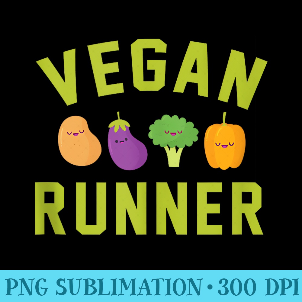 Vegan Runner Ethical Pro Vegan Athlete Kawaii Veggie Art - S | Inspire ...