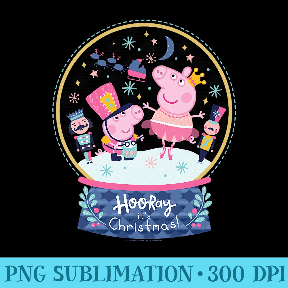 Peppa Pig Christmas Peppa and George Hooray Snow Globe Premi | Inspire ...