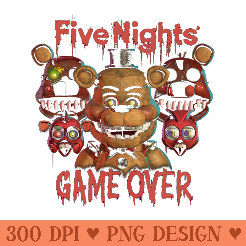 Five Nights At Freddys Game Over - PNG Download Template - Inspire Uplift