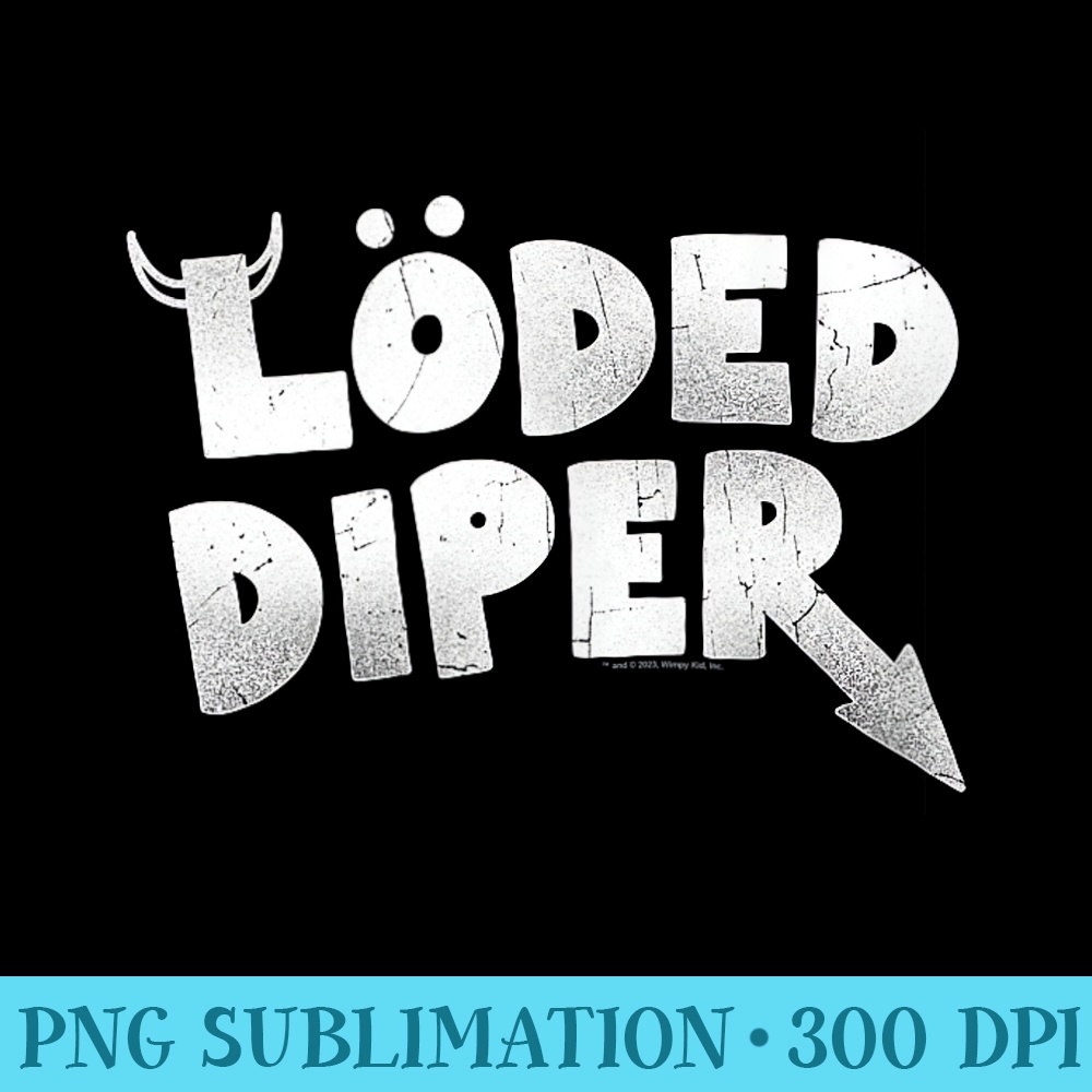 Diary of a Wimpy Loded Diper Distressed Logo - Printable PNG | Inspire Uplift