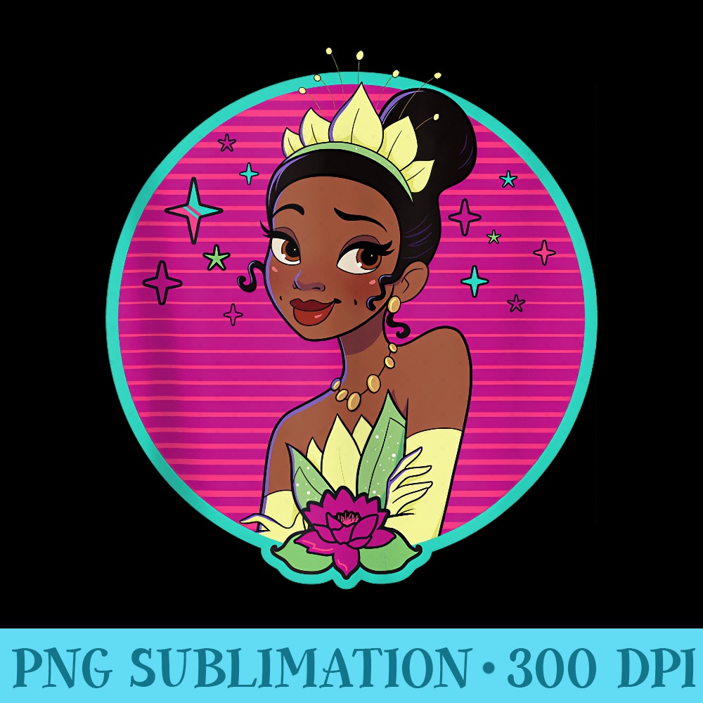 Disney Princess Tiana 80s Glamour Portrait - PNG Clipart Dow | Inspire ...