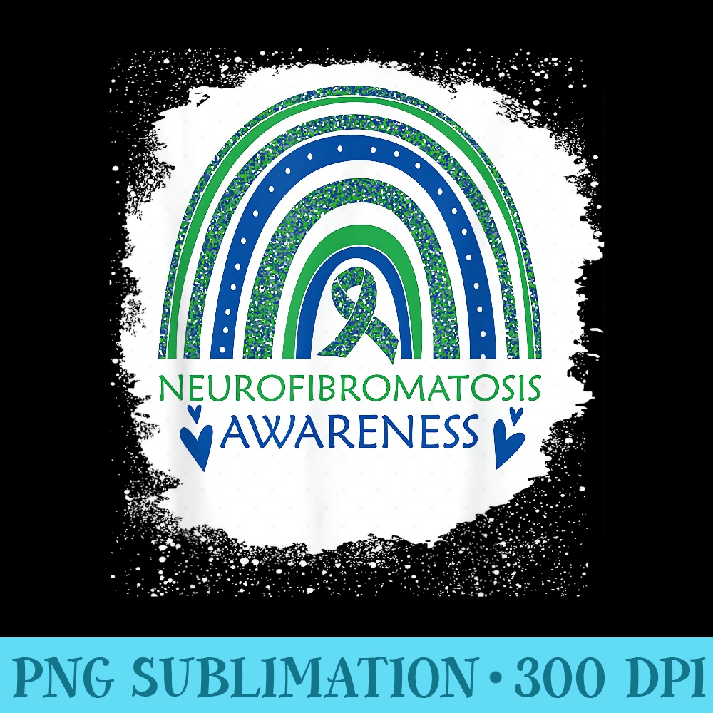 Neurofibromatosis Awareness Bleach Rainbow Blue Green Ribon | Inspire ...