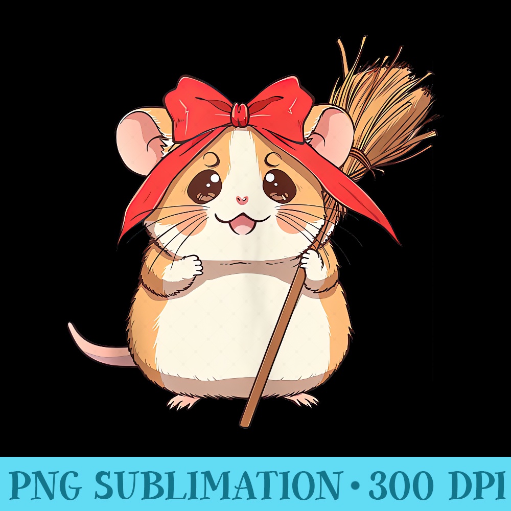 Cute Hamster Witch Red Bow Tie Ribbon Vintage 90s Anime - PN | Inspire ...