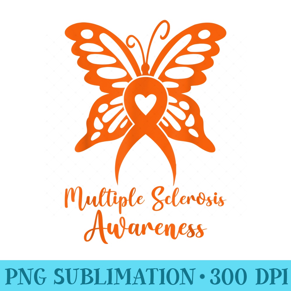 Multiple Sclerosis Awareness Orange Butterfly Ribbon MS - Do | Inspire ...