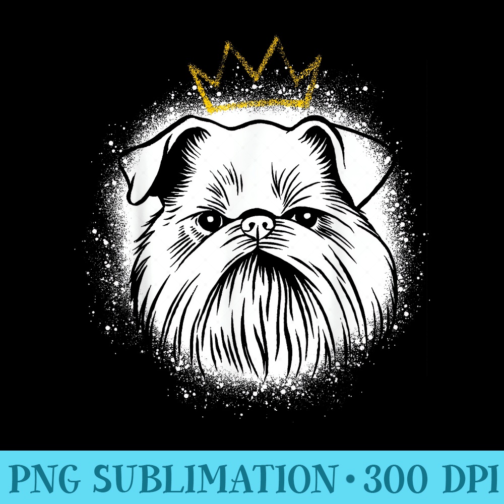 Brussels Griffon with Crown - Ready To Print PNG Designs | Inspire Uplift