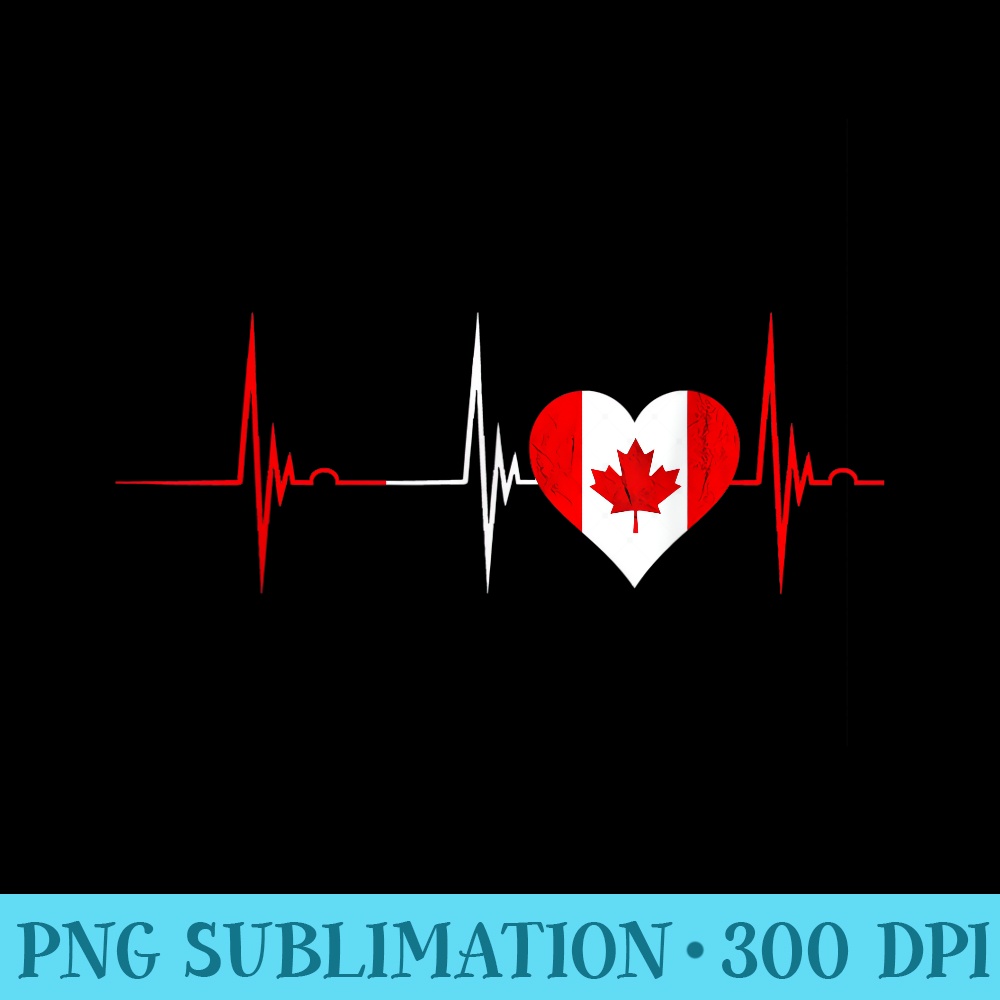 Canada Heart Canadian Heartbeat EKG Pulse Canadian Pride - P | Inspire ...