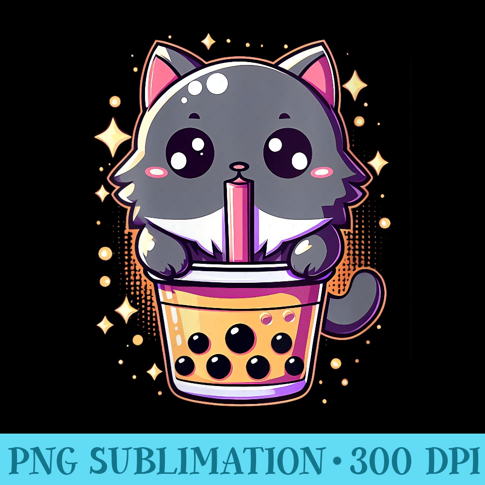Cute Cat Boba Tea Bubble Tea Kawaii Neko Anime Girls n - Fre | Inspire ...
