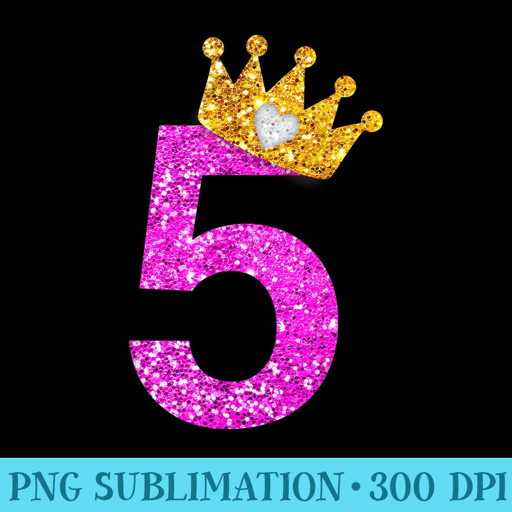5th Birthday Princess Crown - PNG Download Vector | Inspire Uplift