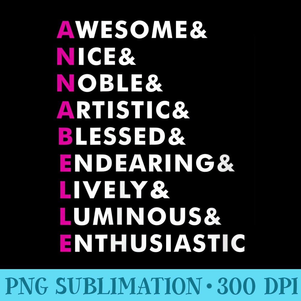 Womens Annabelle Name Personalized - PNG Transparent Backgro | Inspire ...