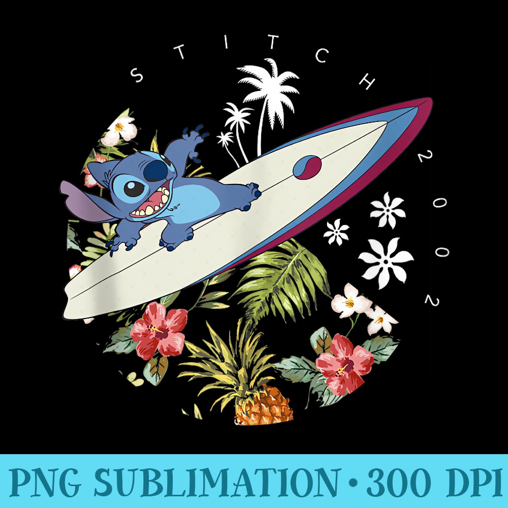 Disney Lilo Stitch Surfing Stitch 2002 - Printable PNG Image | Inspire ...