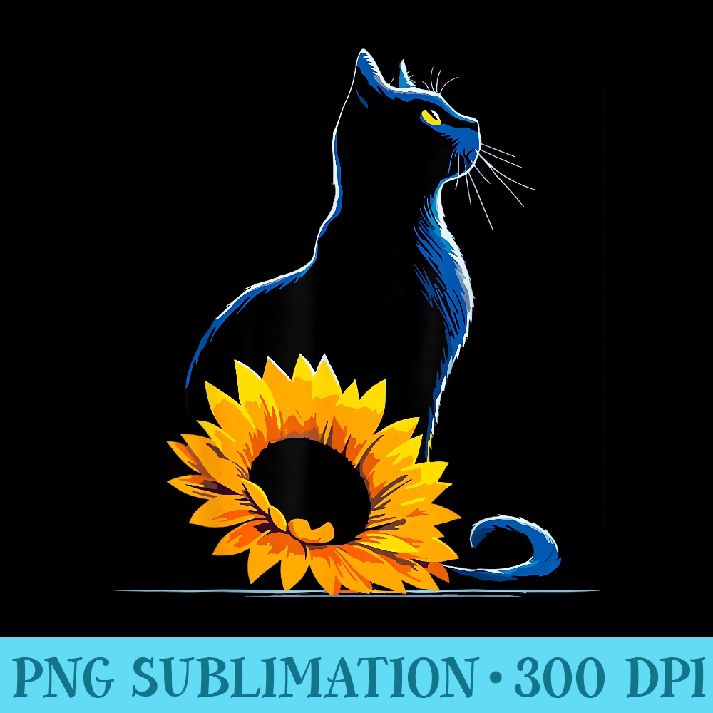 Cat Sunflower - PNG Download Template | Inspire Uplift
