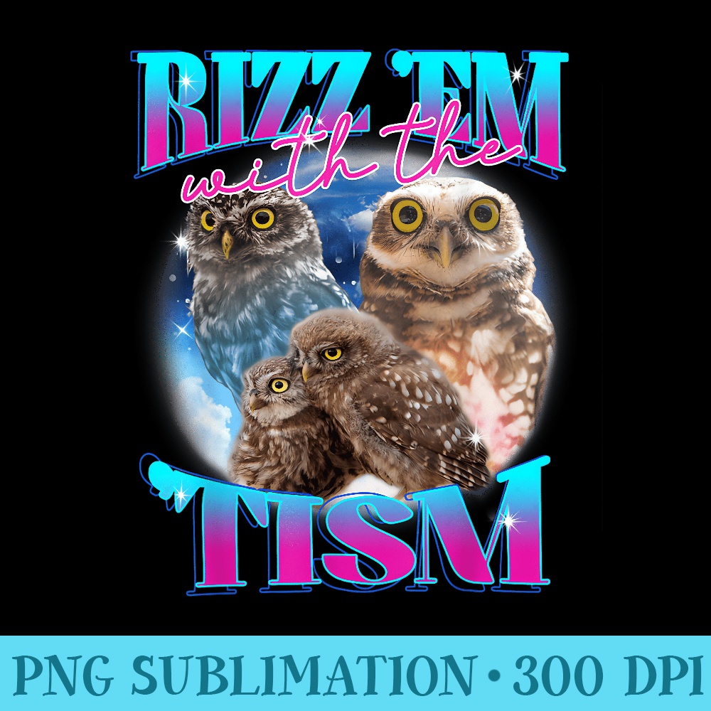Rizz em With The tism Autism Awareness Puzzle Funny Owl - PN | Inspire ...