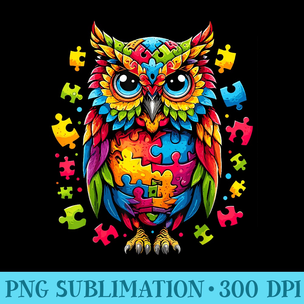 Owl Autism Awareness Puzzle Autism - Transparent PNG downloa | Inspire ...