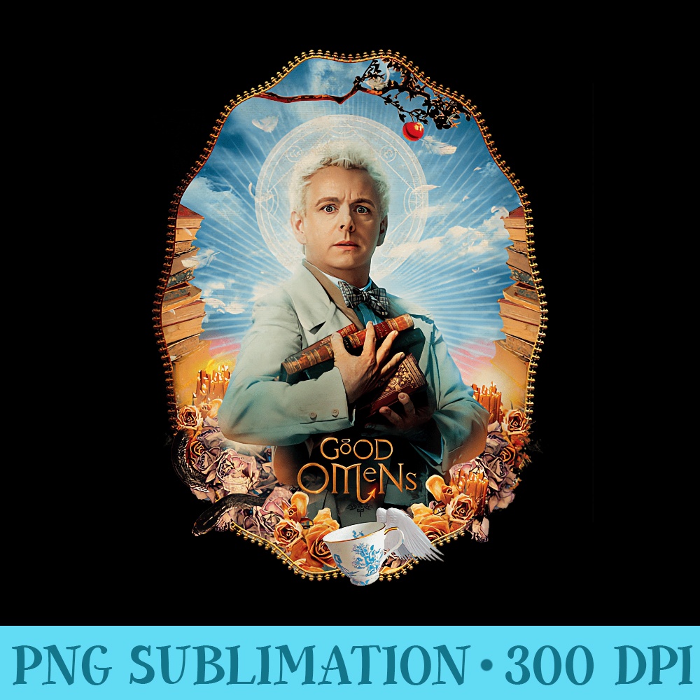 Good Omens Aziraphale Tea Cup - High Resolution Shirt PNG | Inspire Uplift