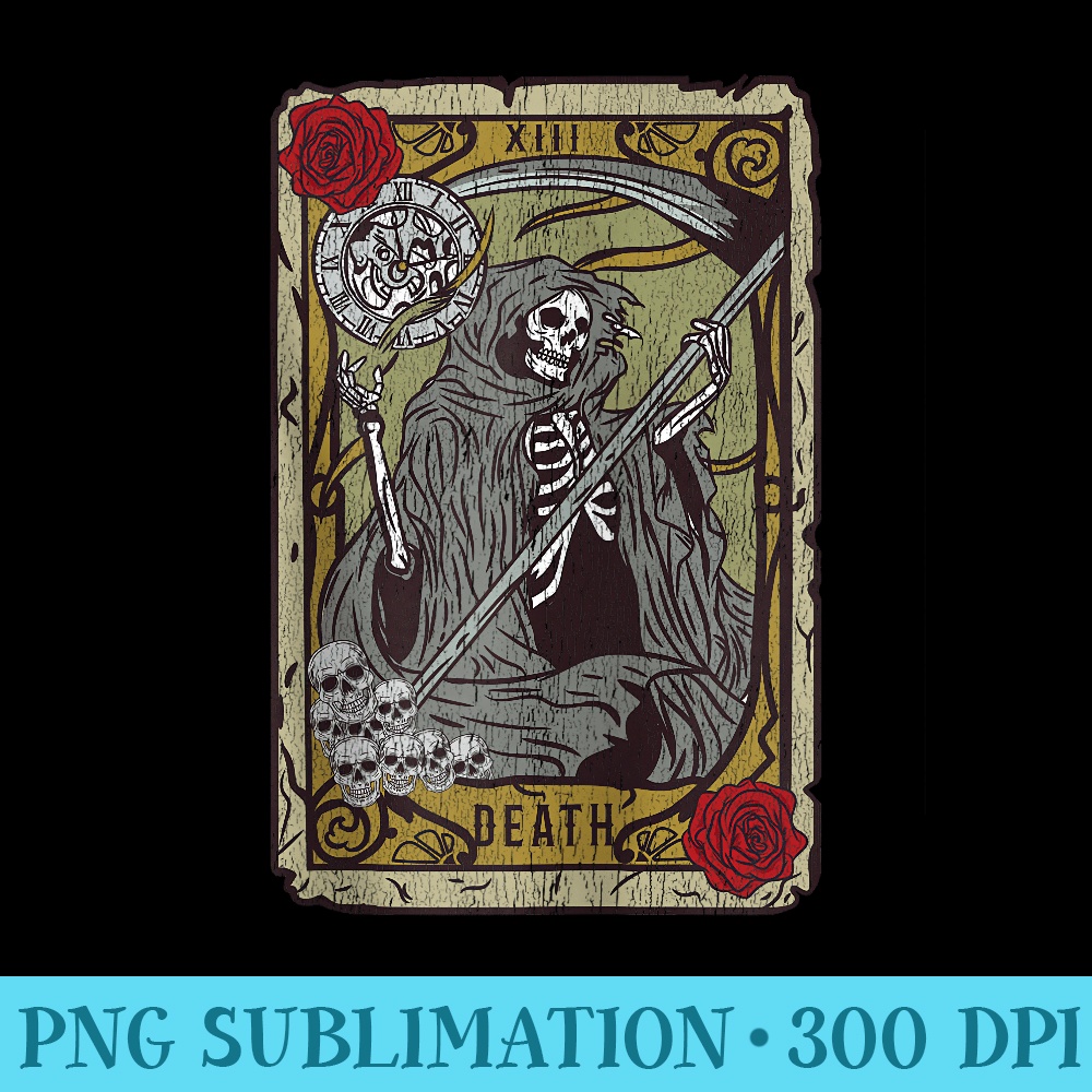 Vintage Death Tarot Card I Satanic Occult Grim Reaper - Shir | Inspire ...