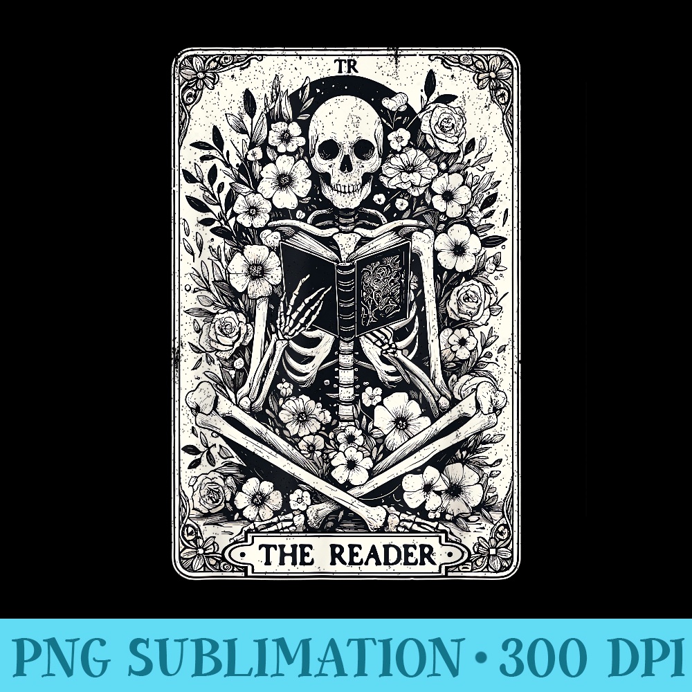 The Reader Skeleton Book Lover Tarot Card Reading Funny Book | Inspire ...