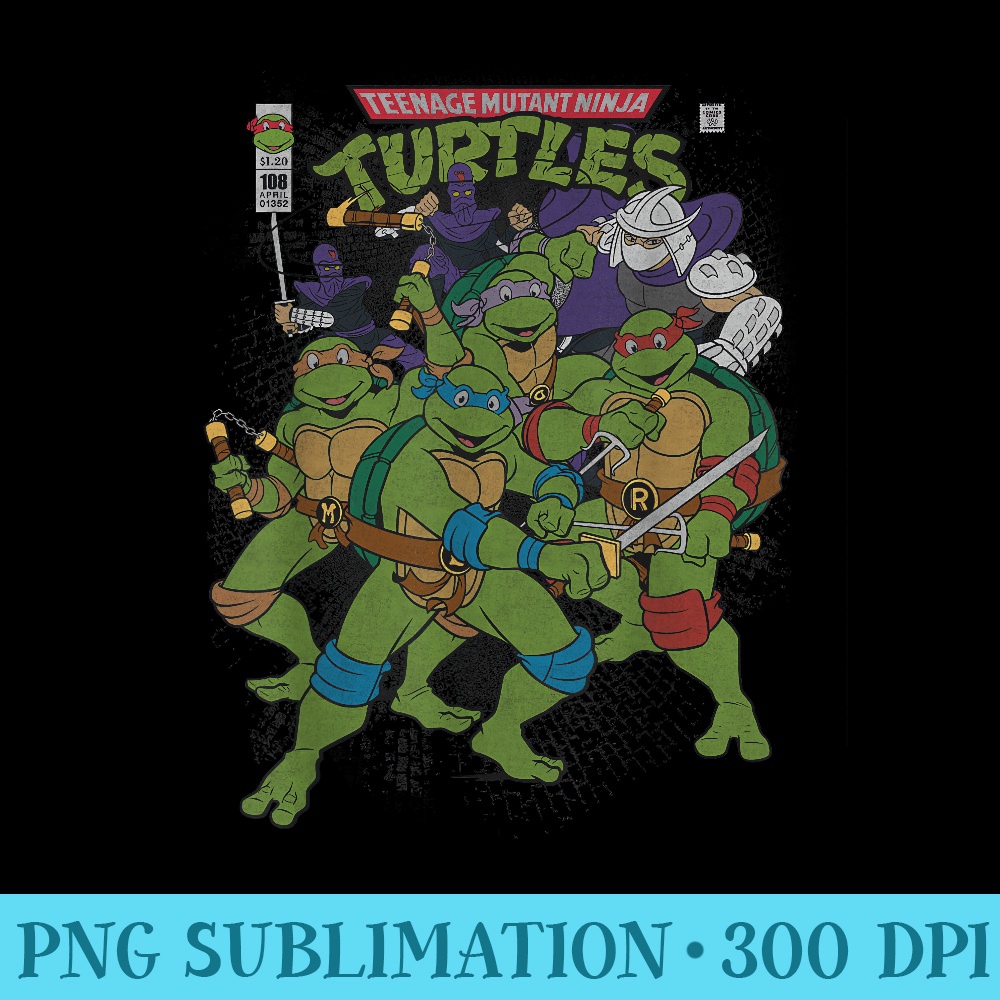 Retro TMNT Comic Cover T - Sublimation artwork PNG download | Inspire ...