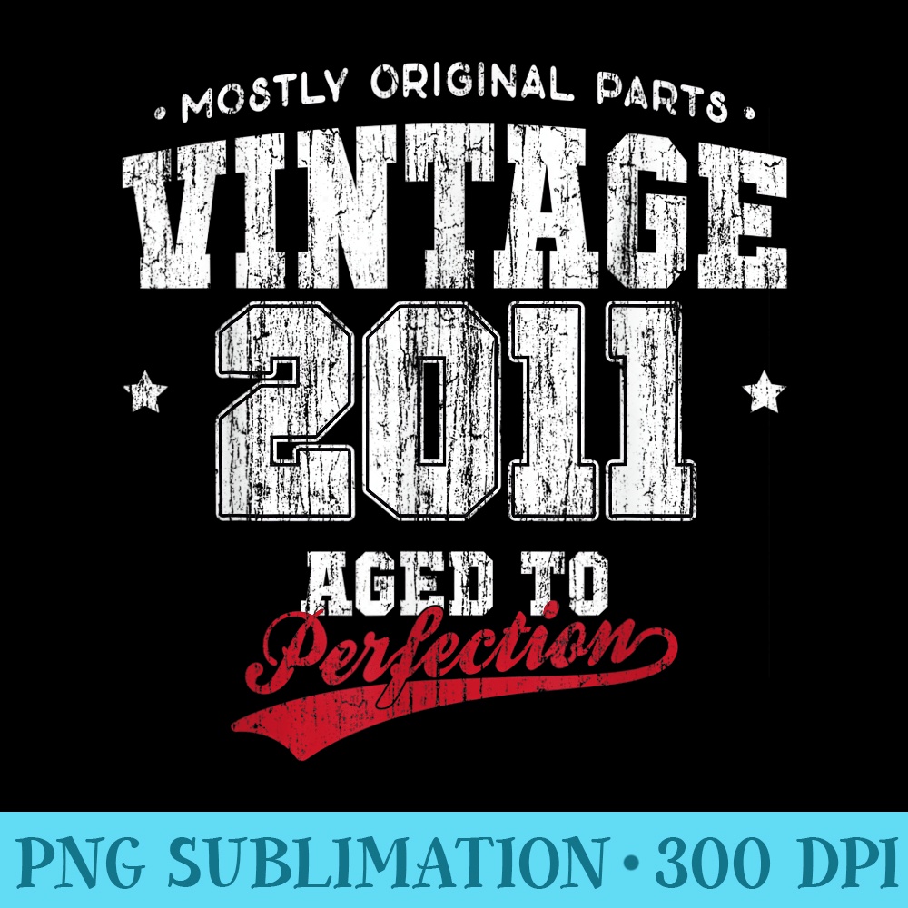 Vintage Made In 2011 T 7th Birthday - PNG Download Clipart | Inspire Uplift