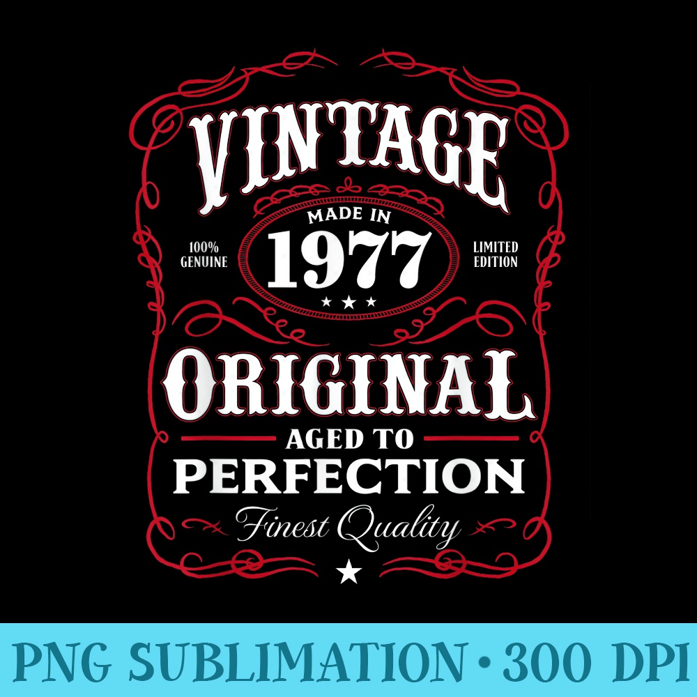 Vintage Made In 1977 T 41st Birthday - PNG Download Template | Inspire ...