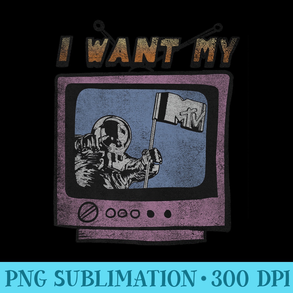 MTV I Want My MTV Moon Man TV Premium - PNG design assets | Inspire Uplift