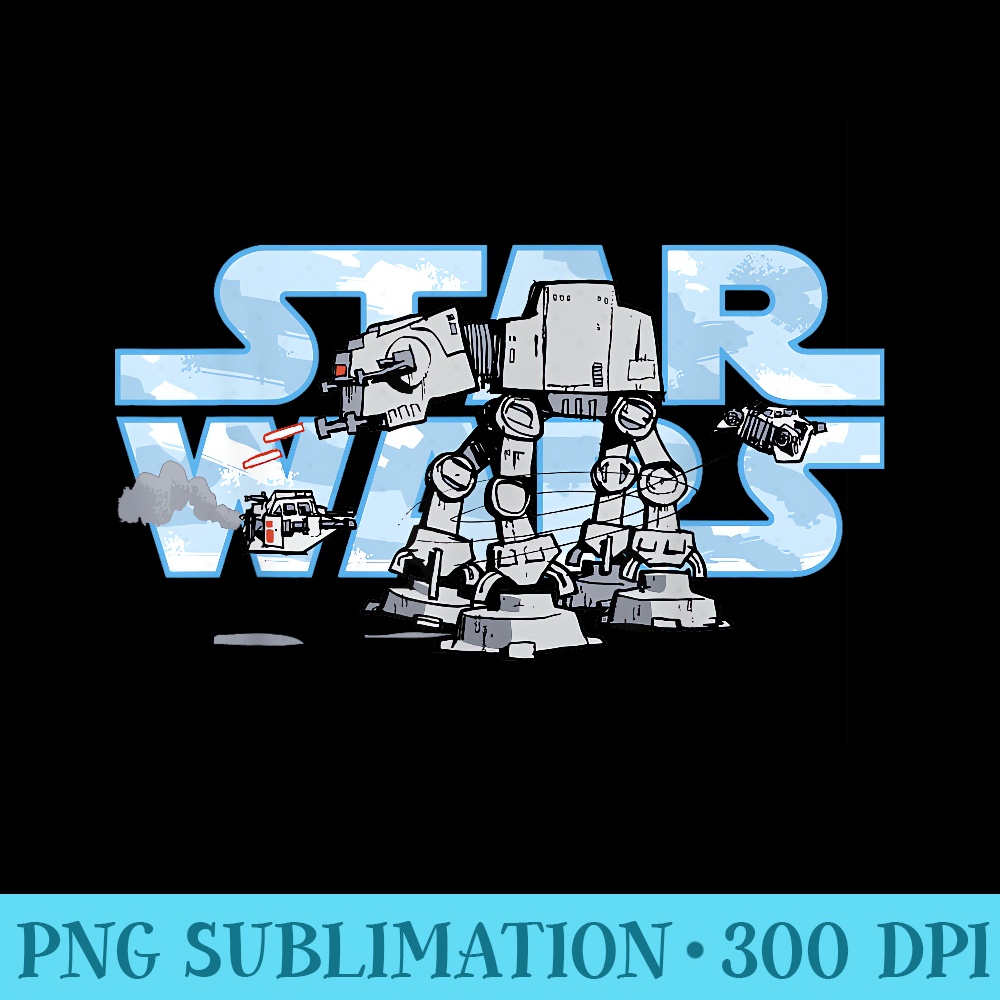 Star Wars ATAT Cartoon Title Logo - Shirt Artwork PNG | Inspire Uplift