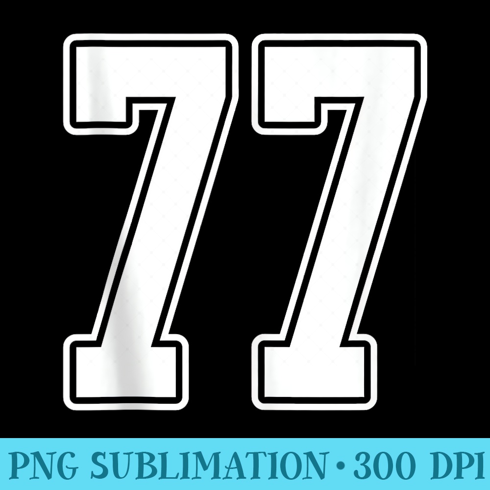 77 White Outline Number 77 Sports Fan Jersey Style - PNG Gra | Inspire ...