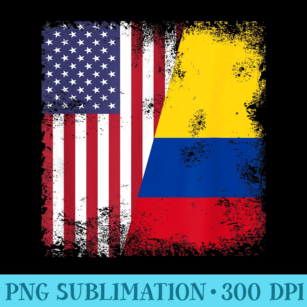 Half Colombian Flag T Vintage Colomobia USA - Unique Sublima | Inspire Uplift