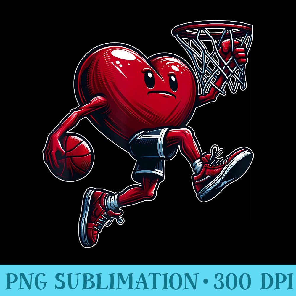 Valentines Day Heart Slam Dunk Basketball Team Player - Shir | Inspire ...