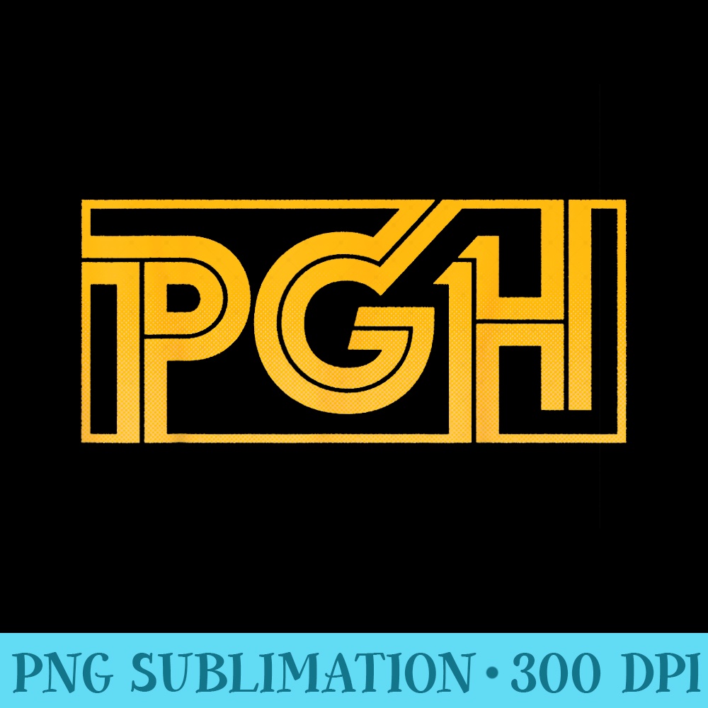 Retro PGH Yellow Pittsburgh Box Logo - Shirt Drawing PNG | Inspire Uplift