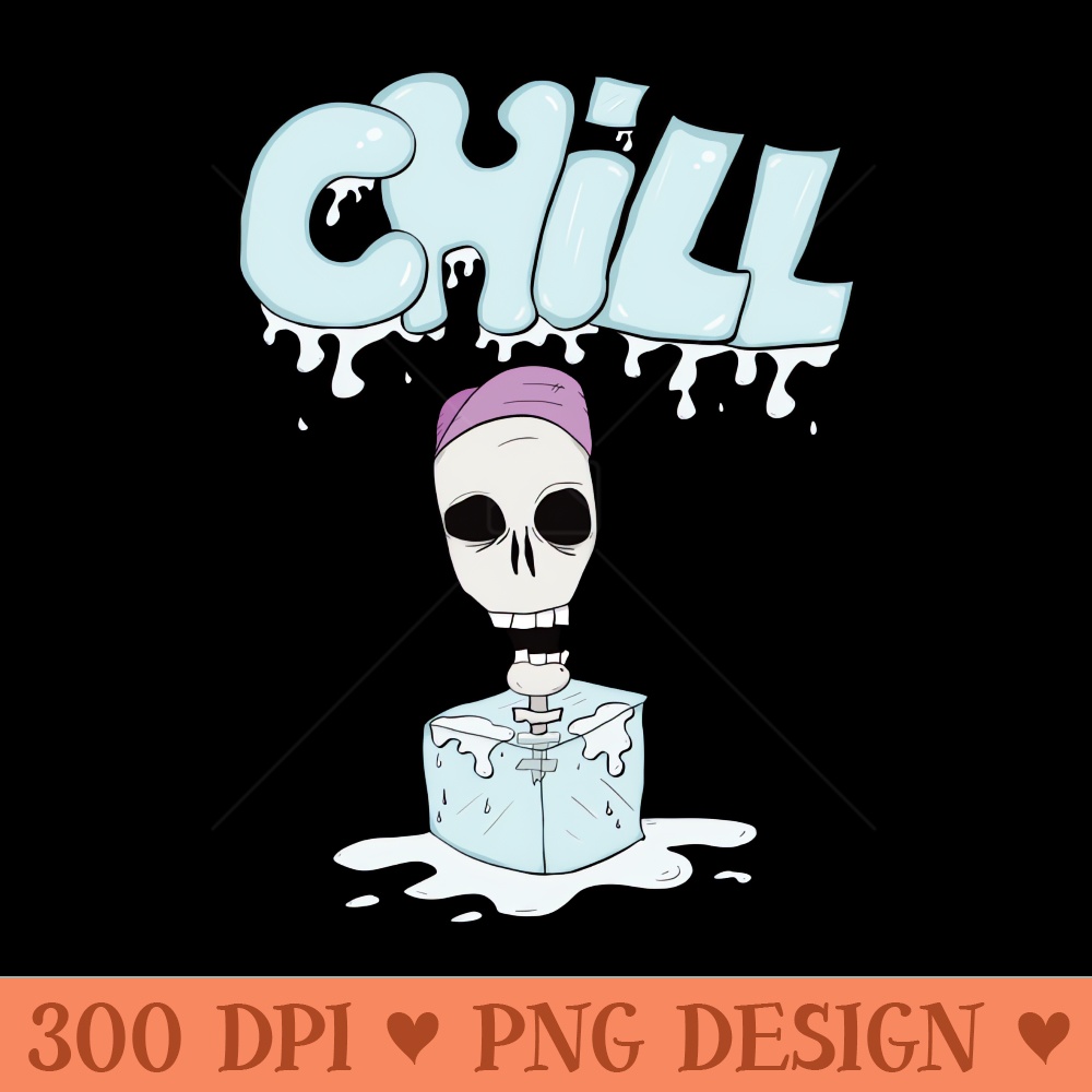 Chill Out Skull in Ice cube - Sublimation templates PNG | Inspire Uplift