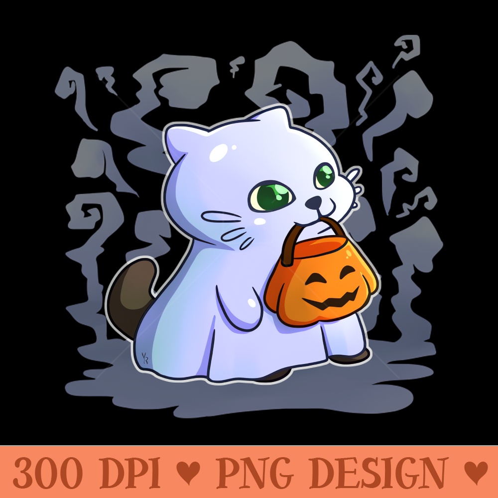 Cat ghost, Trick or treat - PNG Art Files | Inspire Uplift