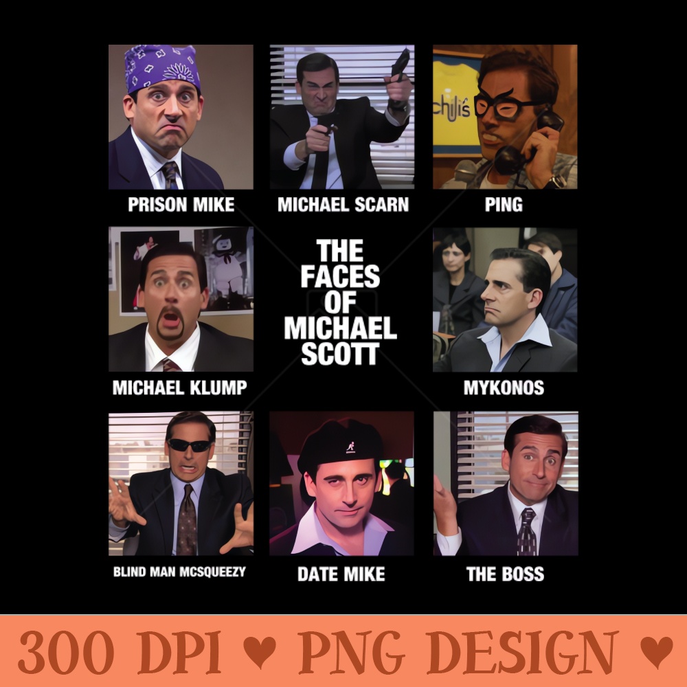 The Faces of Michael Scott The Office - Sublimation artwork | Inspire ...