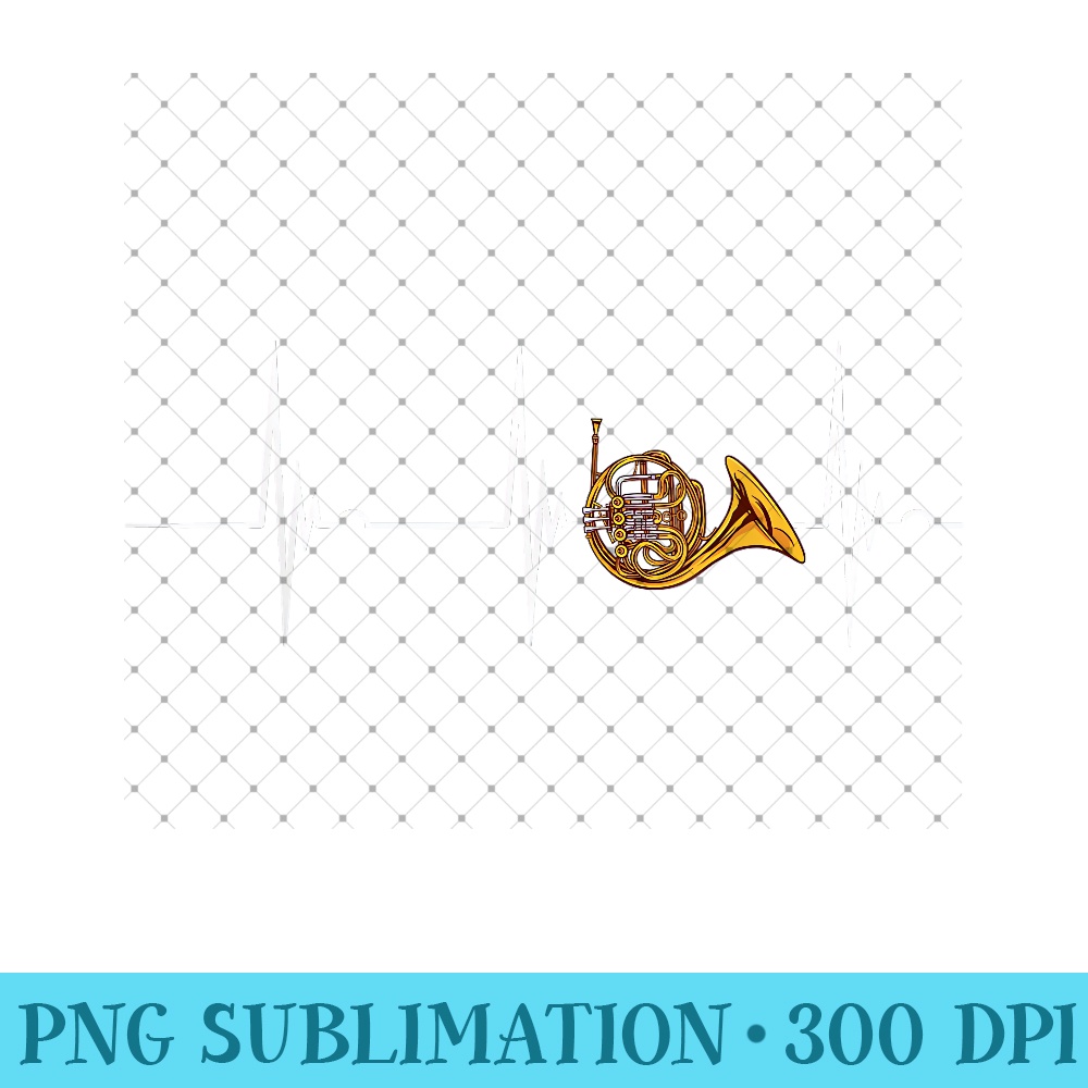 French Horn Player Heartbeat EKG Pulse French Horn - High Re | Inspire ...