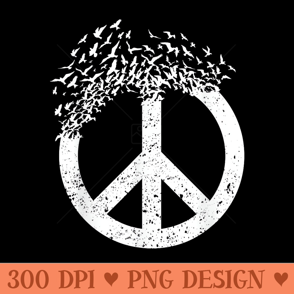 Dove Birds Peace Sign Doves 70s Retro Hippies 60s World - PN | Inspire ...
