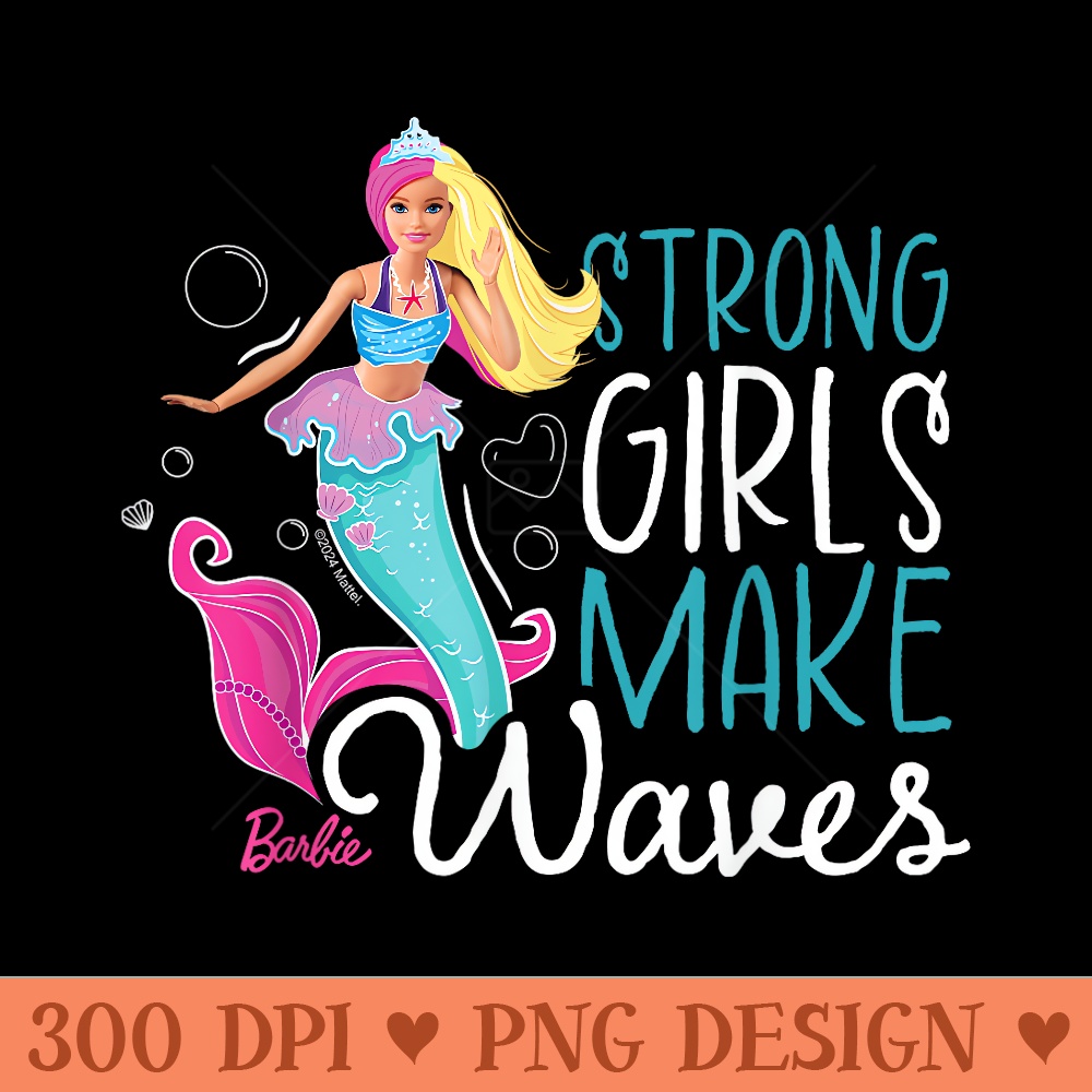 Barbie - Mermaid Strong Girls Make Waves - Digital PNG Artwo | Inspire ...