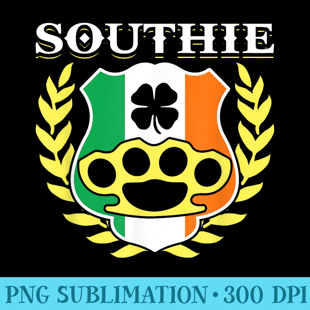 Southie Brass Knuckle Irish Flag St Patricks Day Cool Pun - | Inspire Uplift