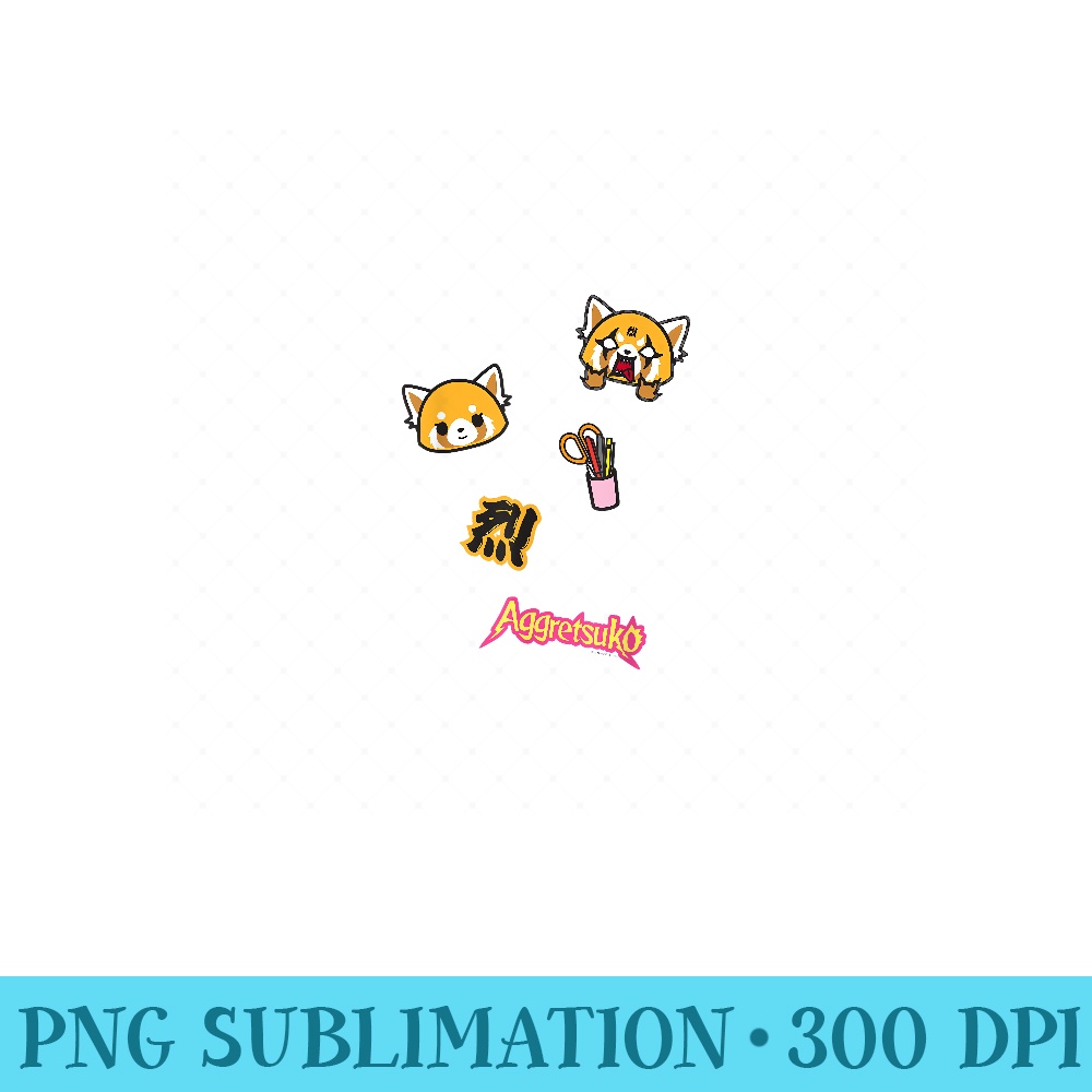 Aggretsuko Rage Patches - Modern PNG designs | Inspire Uplift